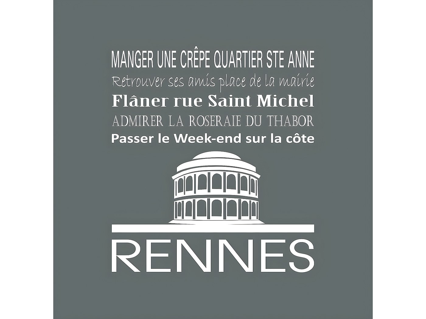 Tableau sur toile Rennes 30x30 cm