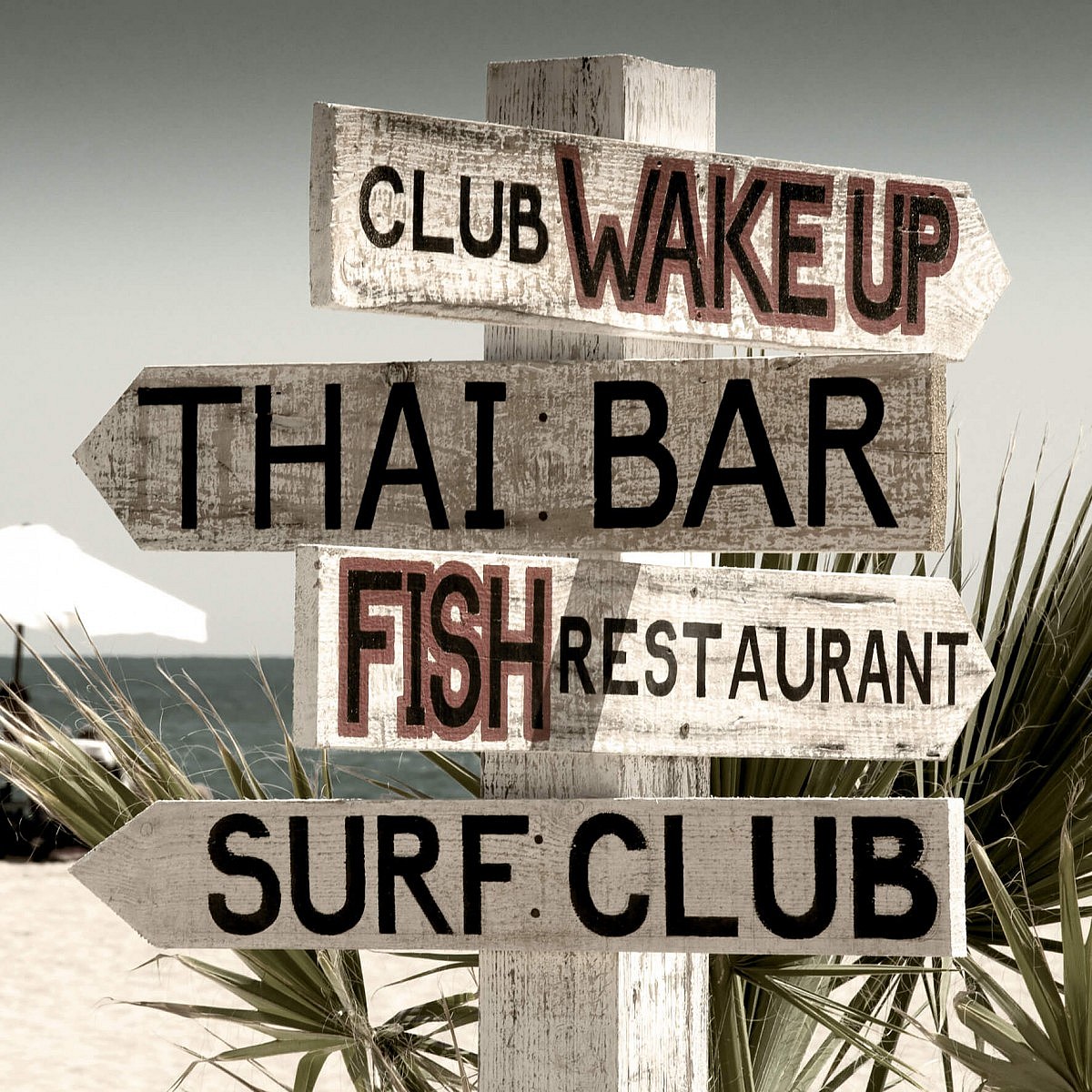 Tableau mural directions Plage