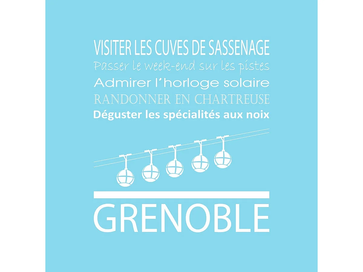 Tableau sur toile Grenoble 30x30 cm