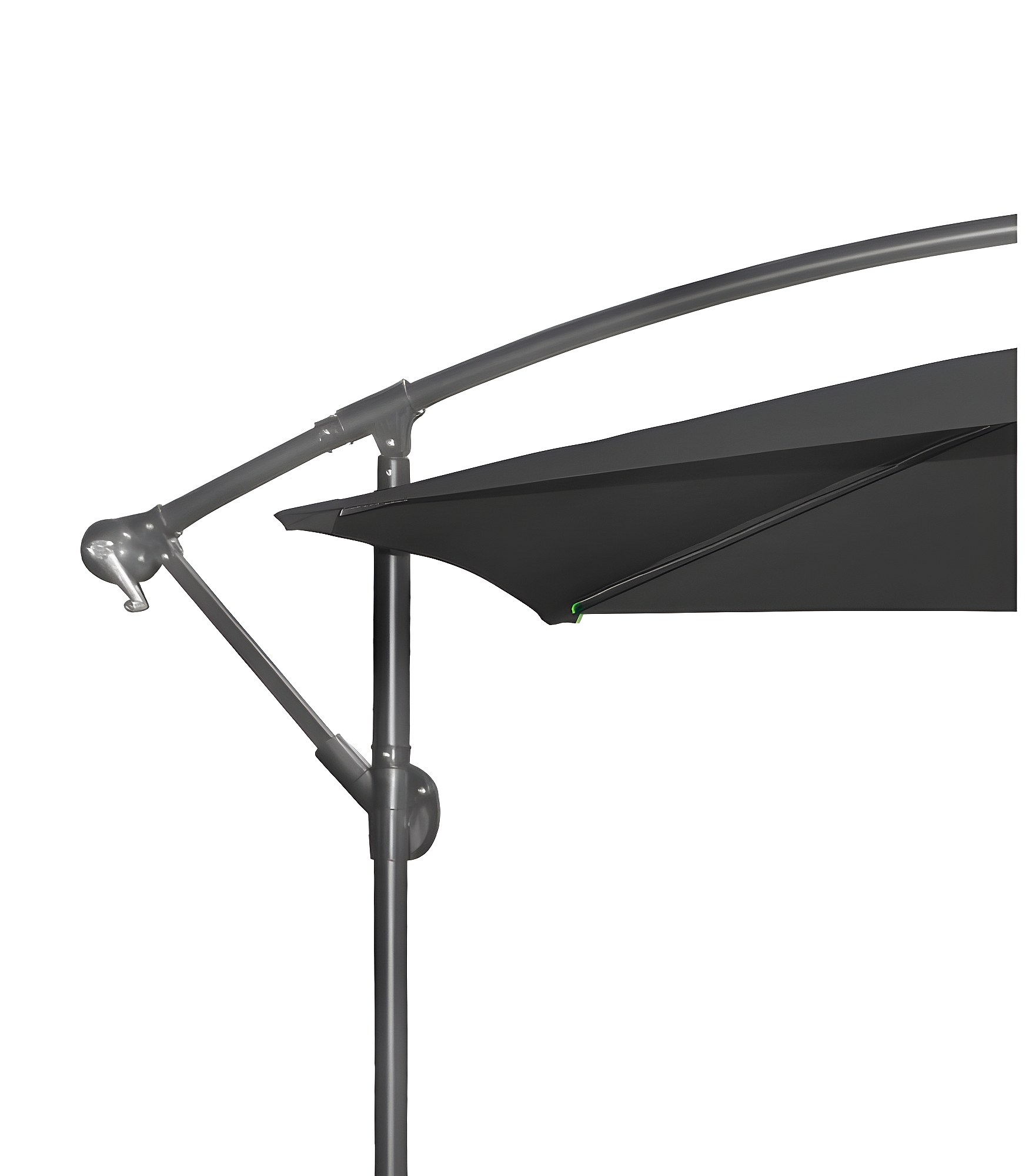 Parasol Déporté Miami Rond Noir Diam 300cm Toile 180g