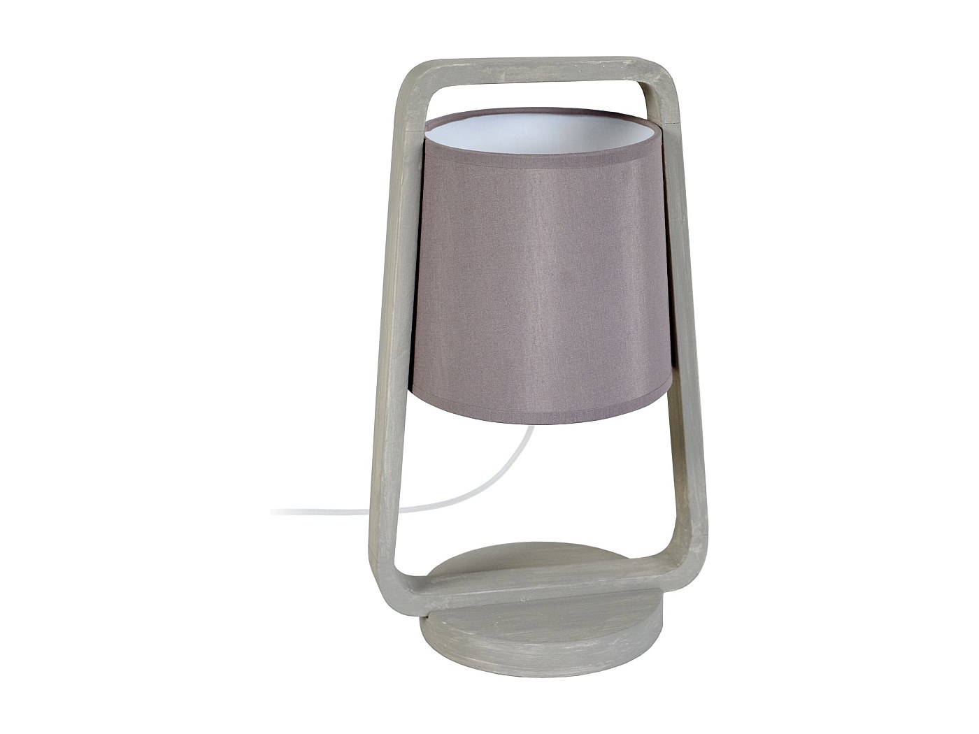 Lampe de chevet arqué bois taupe,beige 32,5 cm.