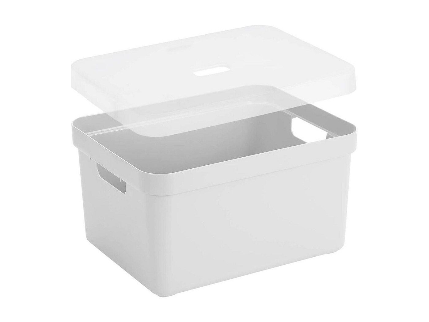 Caja de almacenamiento con tapa transparente Sigma home Box 32 L