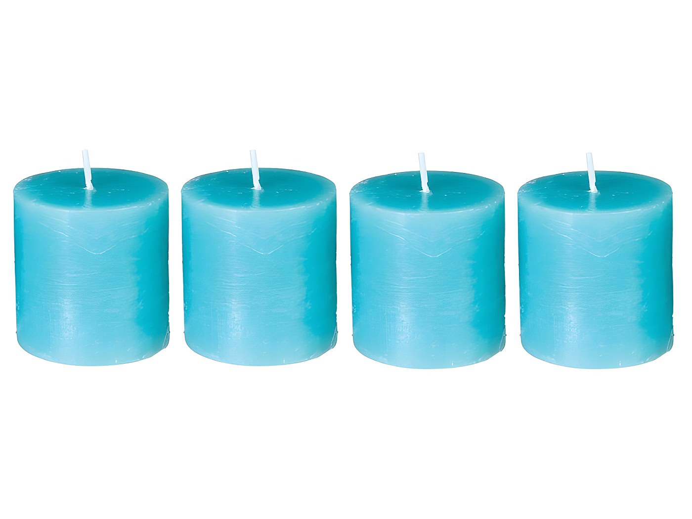 Lot de 4 Bougies Votives "Rustic" 4,5cm Turquoise