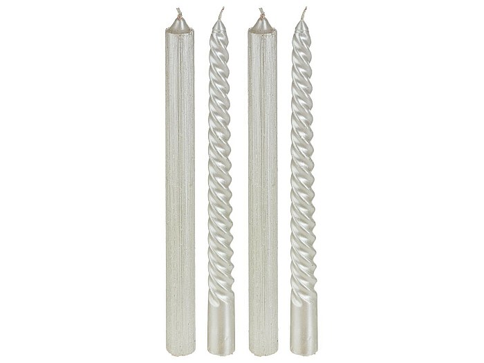 Lot de 4 Bougies Bâton "Colorama" 48g Blanc