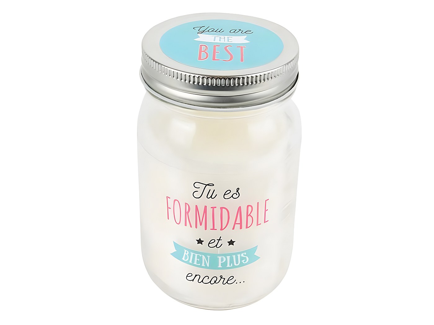 Bougie Parfumée en Verre "Formidable" 13cm Roses Éternelles