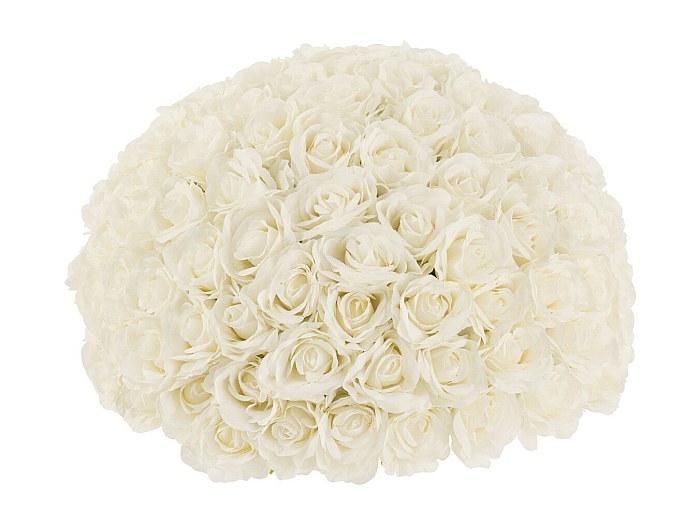 Boule de Fleurs Artificielles "Roses" 55cm Blanc