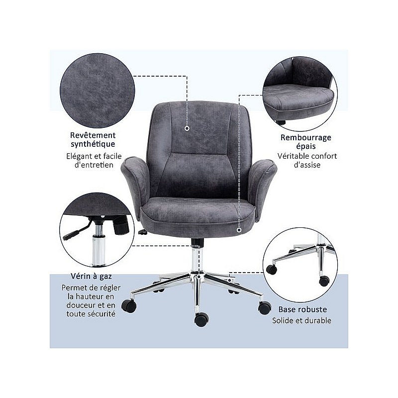 Chaise de bureau SMITH grise
