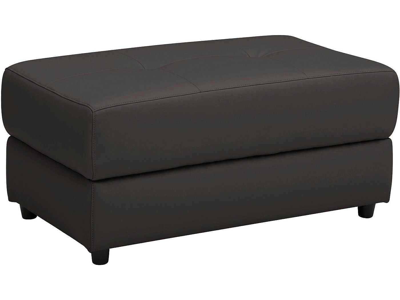 Pouf imbottito in pelle e PU marrone
