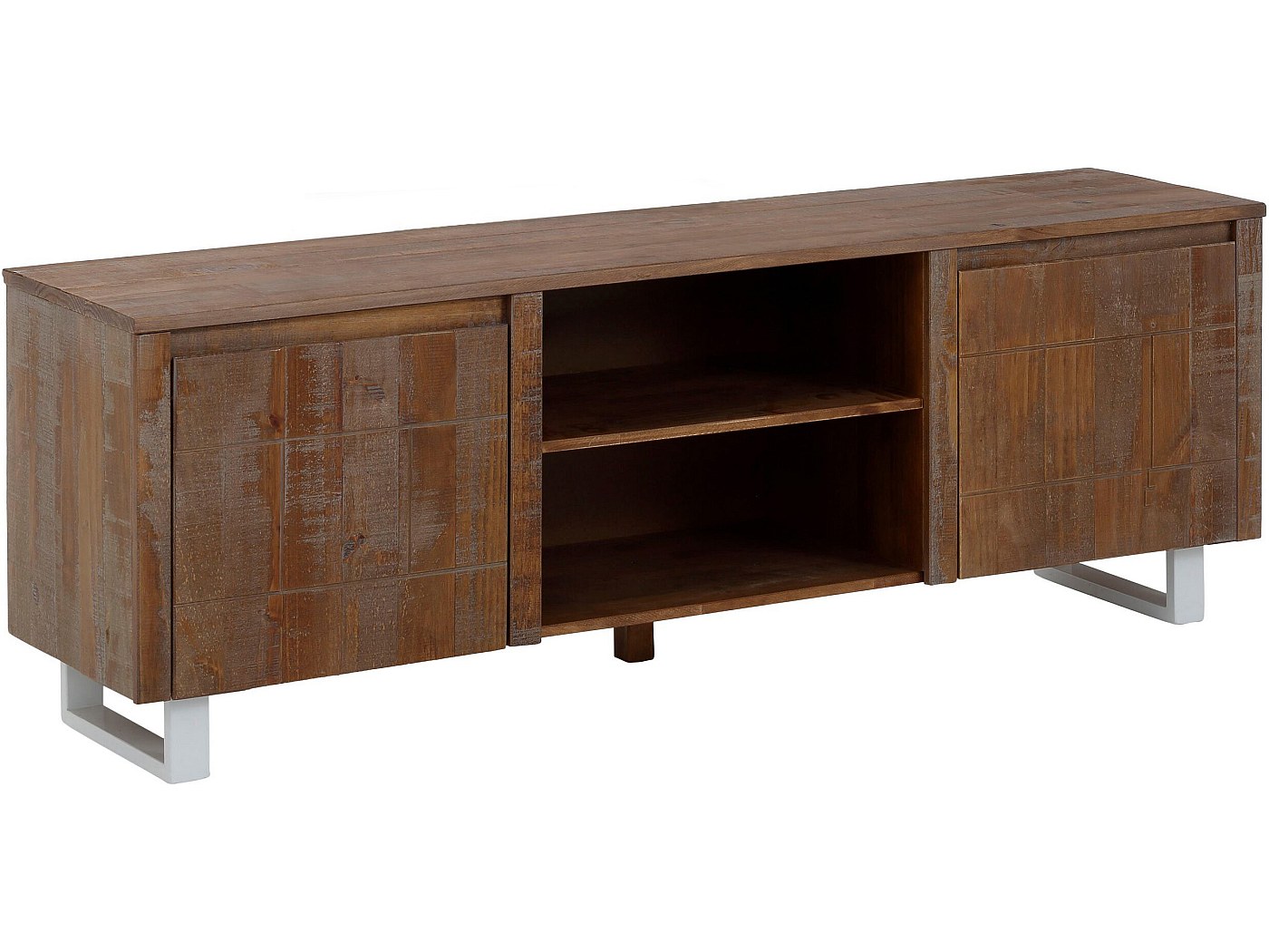 Lowboard avec 2 portes en pin marron