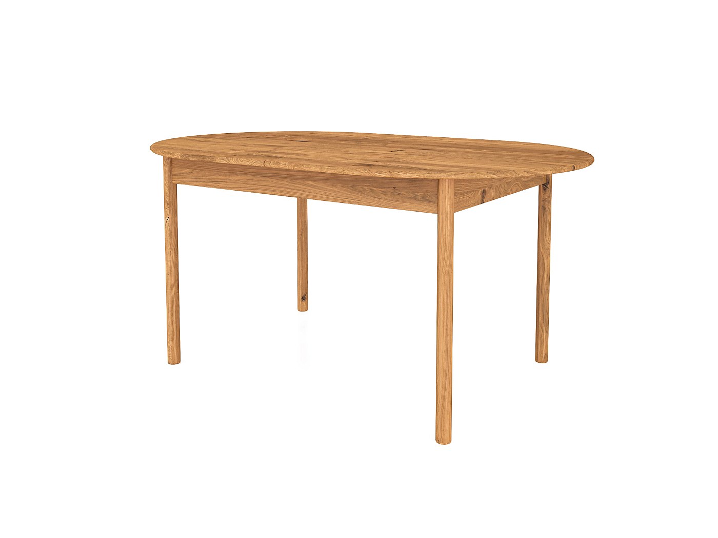 POLA - Table ovale à rallonges en chêne sauvage, huilé naturel 100x140