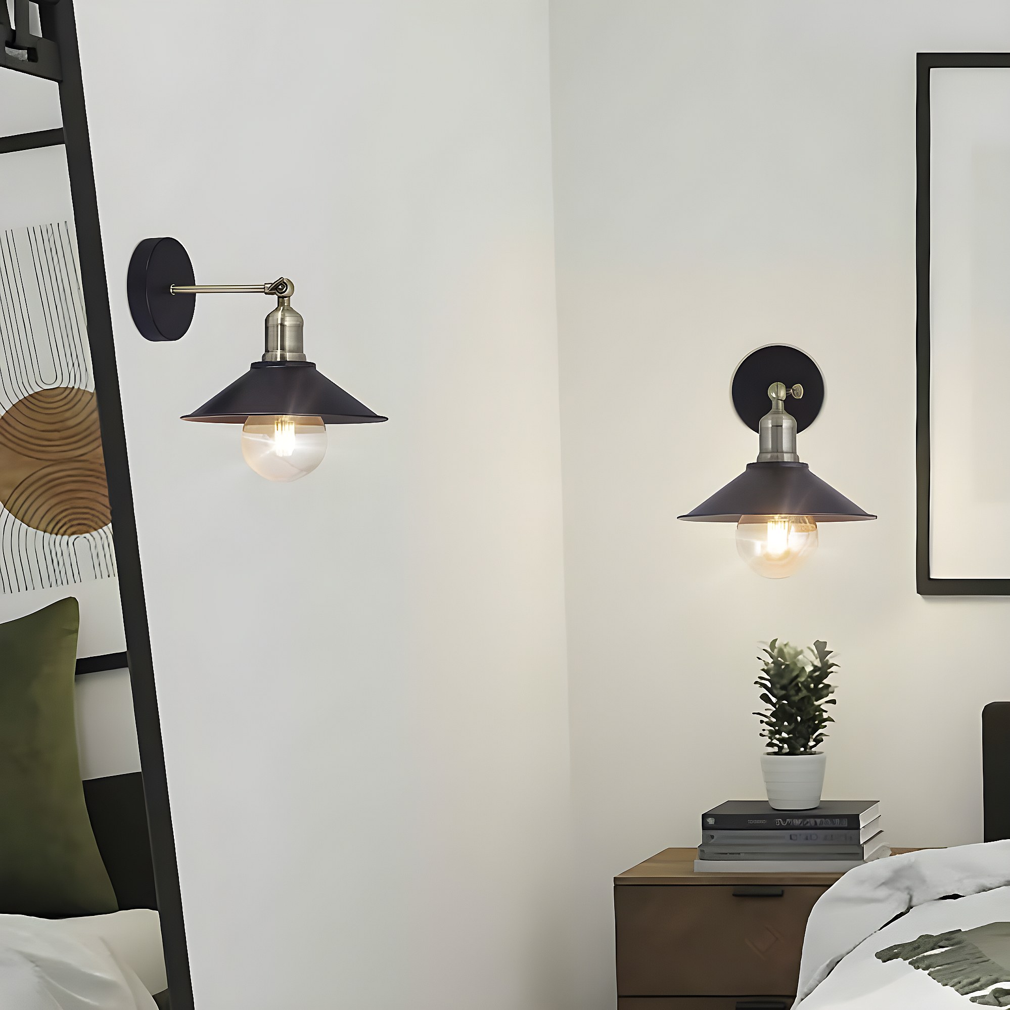 Applique au mur avec écran métallique GARY noir ALEMAR