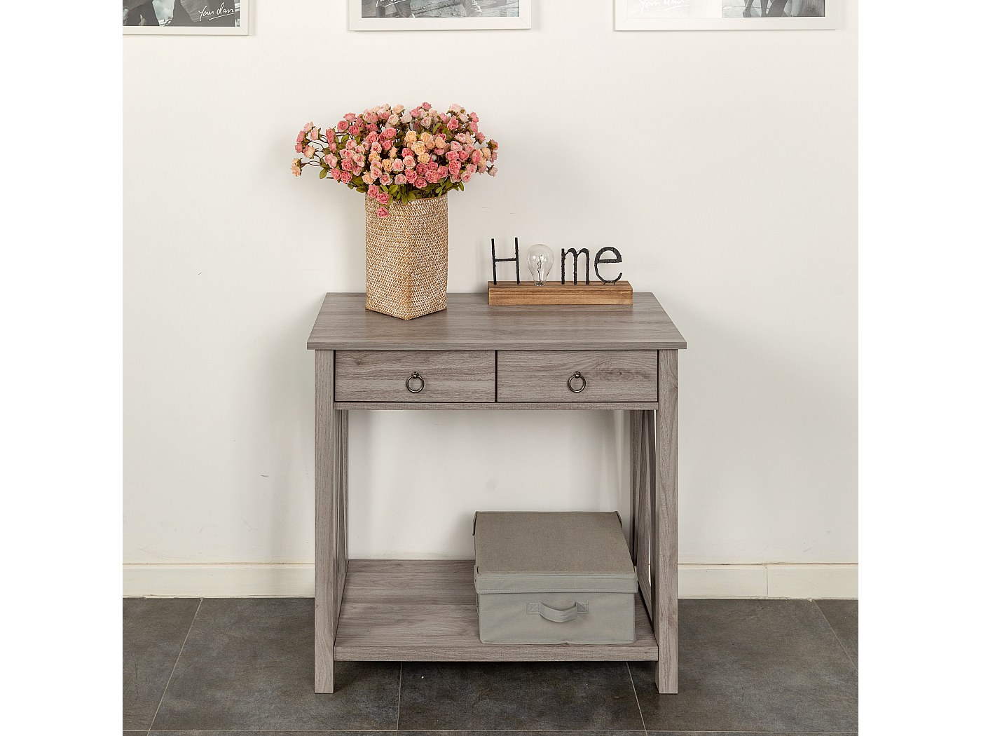 Urban Meuble Table console scandinave table d'entrée en bois à 2 niveau ...