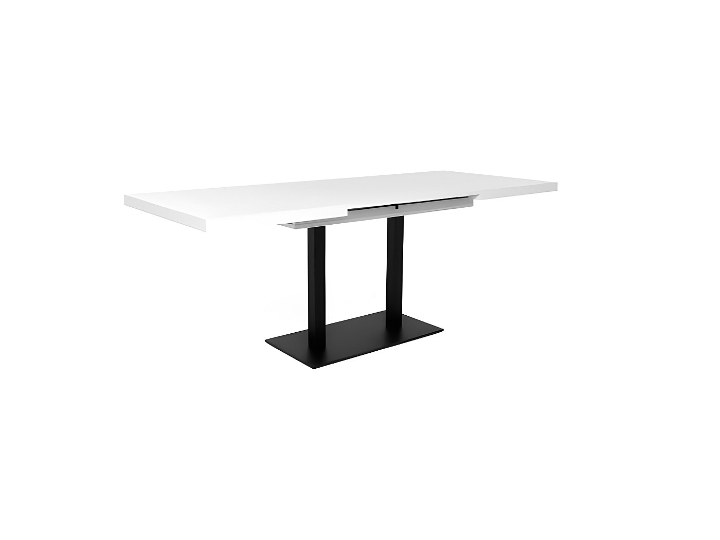 ORLANDO Table a manger a rallonge - Style contemporain - Laqué blanc et ...