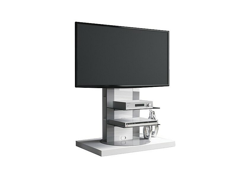 Meuble TV design rotatif 126 x 90 x 59 cm - Blanc