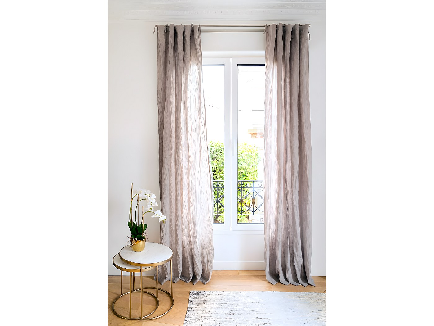 Lot de 2 rideaux Joy Gaze de coton 260x140cm