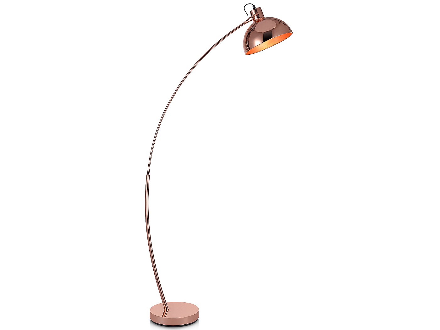 Lampadaire Arco métal arc lampe de sol sur pied abat-jour rose doré VN ...