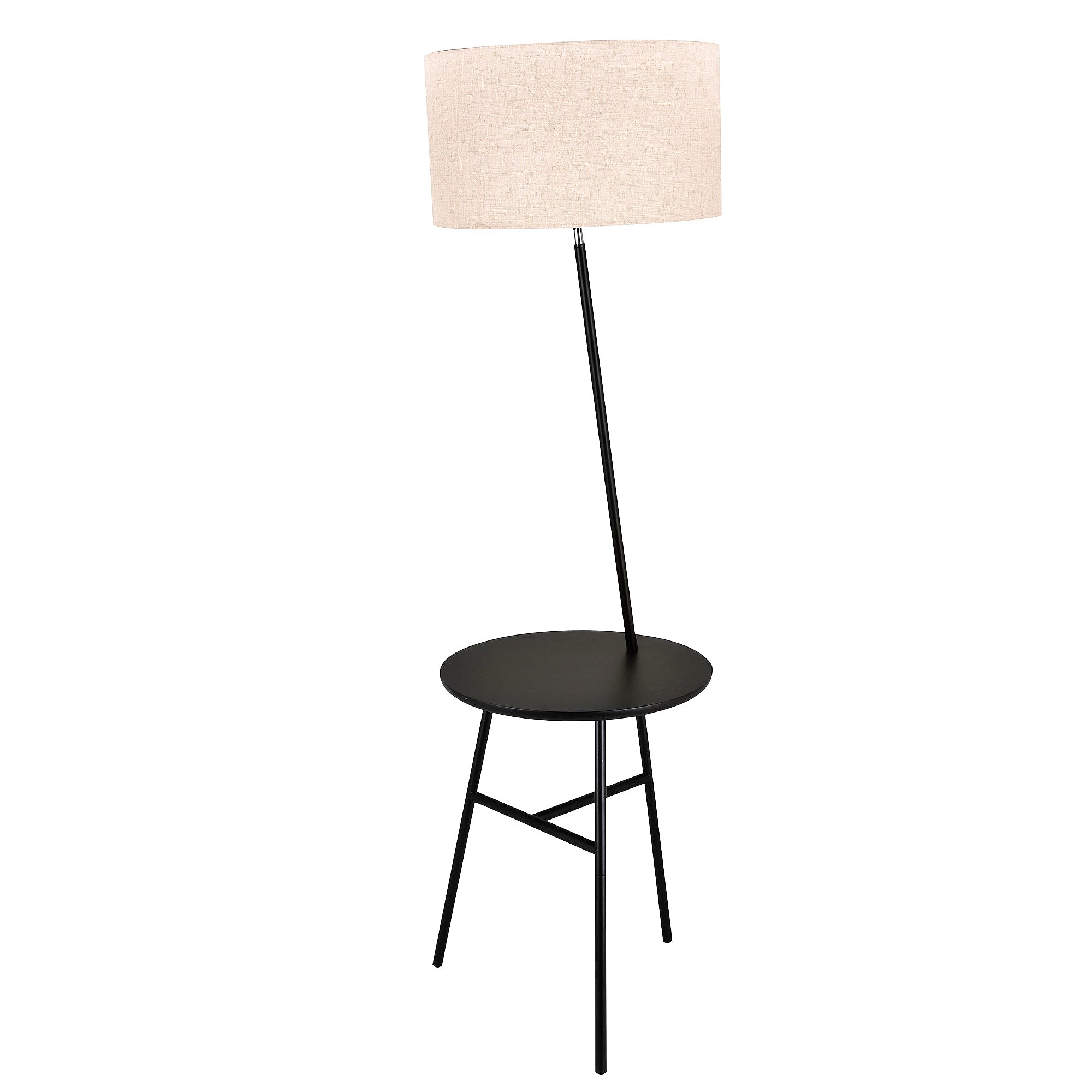 Lampadaire avec une table d'appoint intégrée noir LED E27 03_0002428