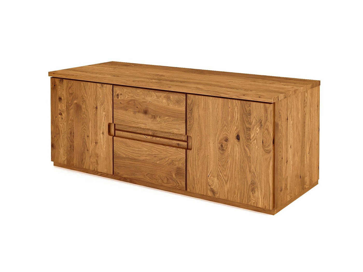 VENTO - Commode basse avec tiroirs en chêne sauvage, finition à l'huile ...