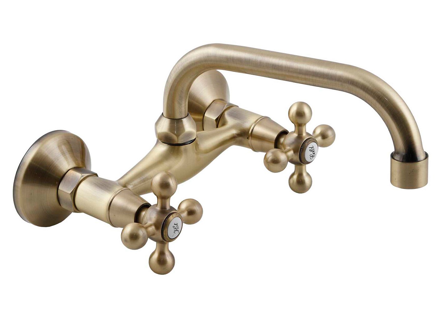 Rubinetto elegante con miscelatori retrò Ottone antico