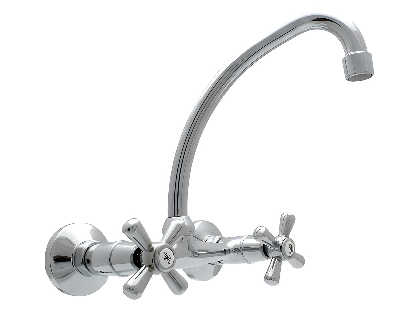 Robinet traditionnel avec bec type-F et mitigeur à têtes en croix