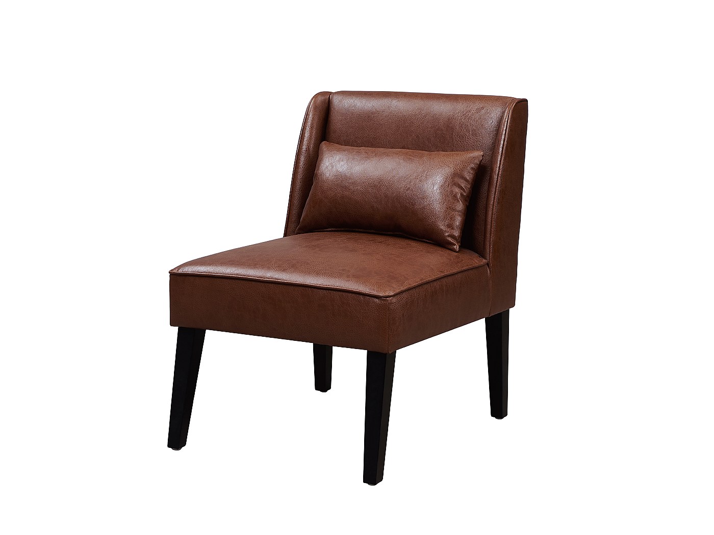 Fauteuil chaise de repos lecture Relaxation en faux cuir brun avec coussins