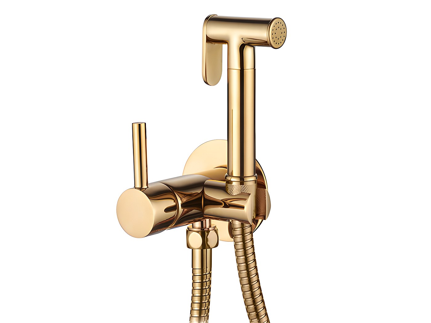 Grifo para bidé con grifo monomando con maneta extensible Latón Oro