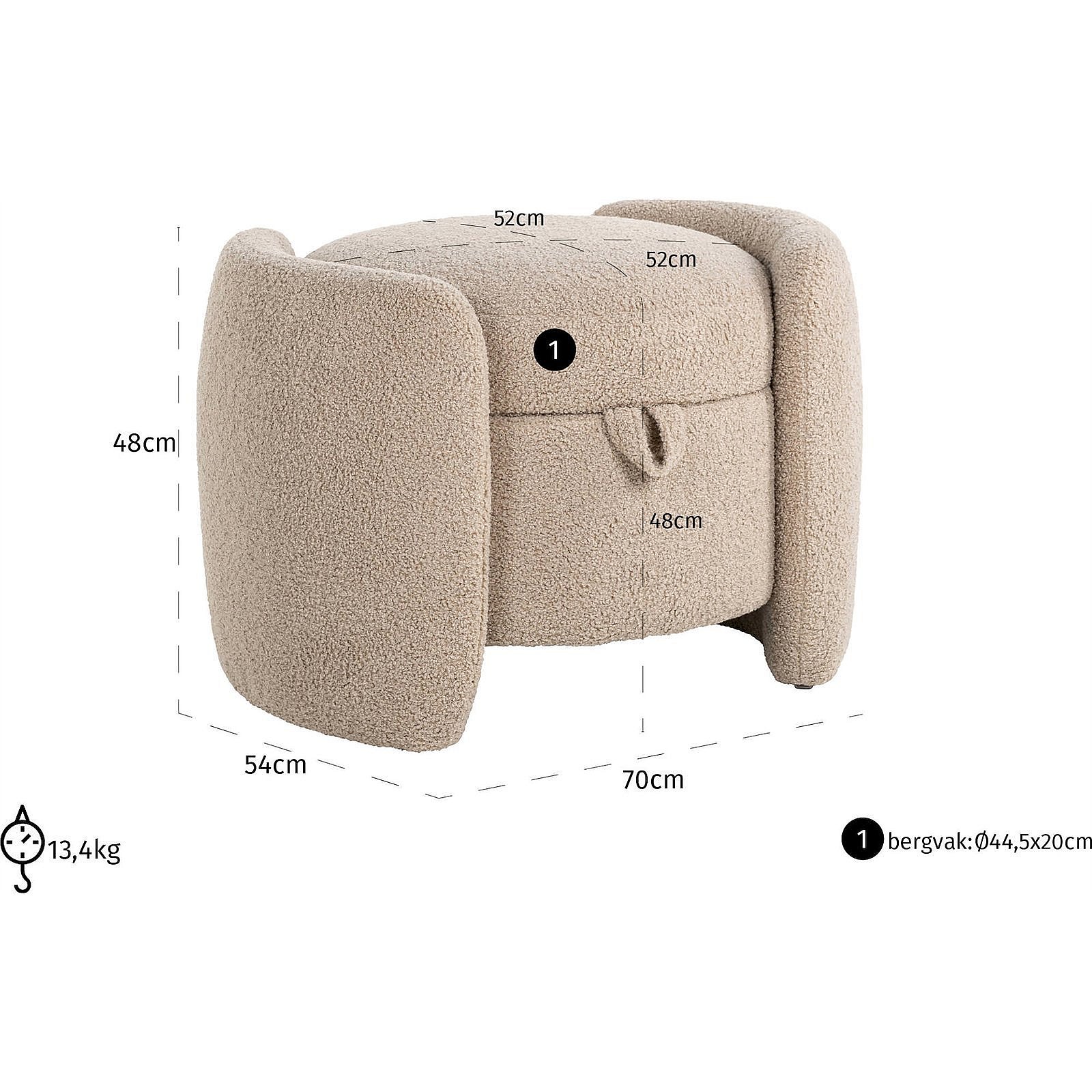 Pouf Fenna sand furry