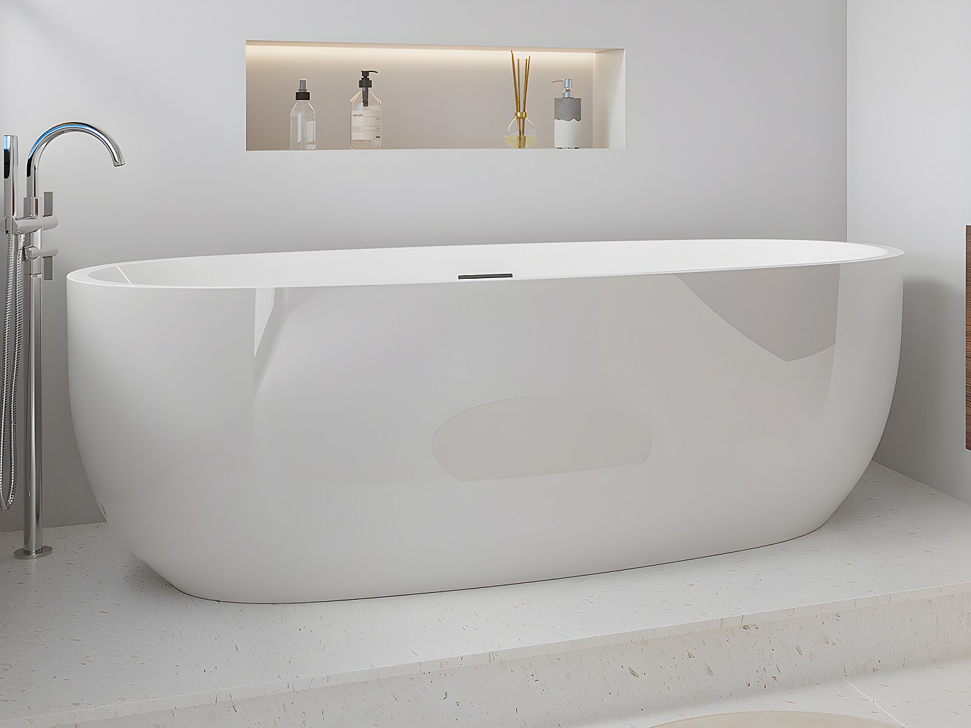 Losstaand bad - 170 x 80 x 58 cm - 238L - Wit - NICA