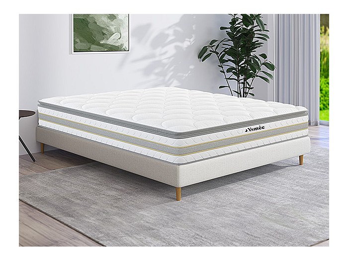 Matelas 180 x 200 cm king size Ressorts ensachés + Mousse alvéolée - CANTERBURY de Ysmée