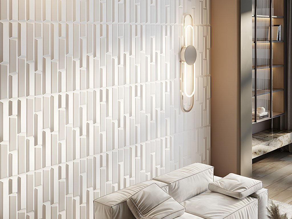 Panel decorativo 3D GREAT para pintar pack 3m² 12 piezas