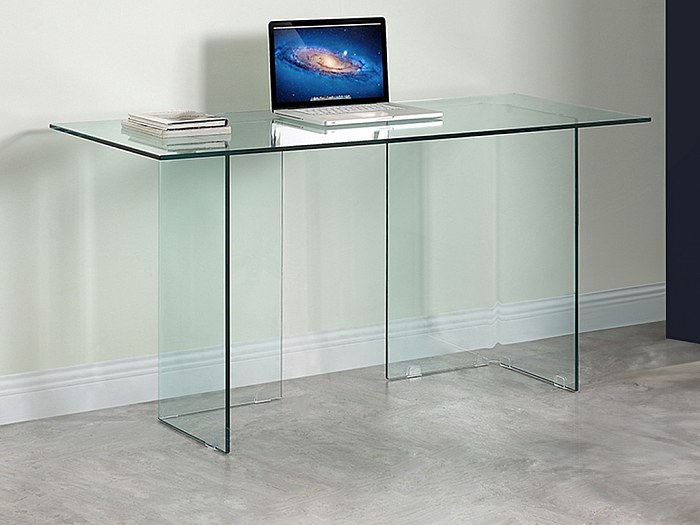 Scrivania di design - Vetro temperato Trasparente - CLARISSA