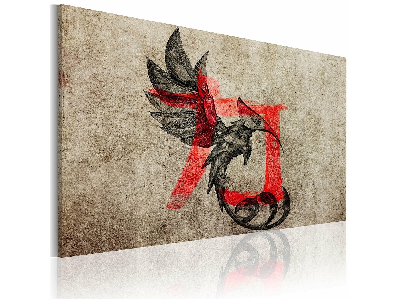 Tableau naissance du dragon - 90 x 60 cm