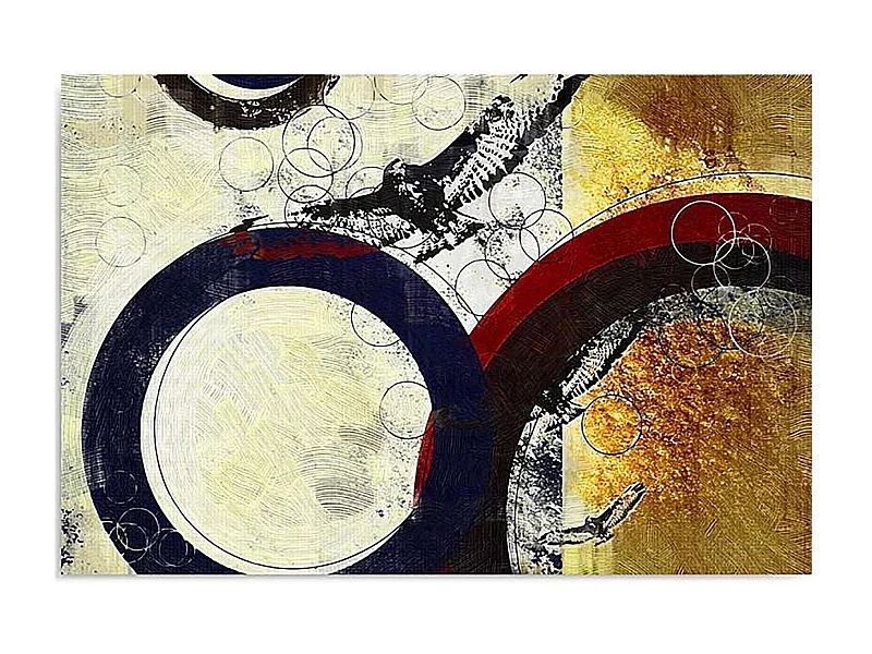 Tableau bois abstraction roues - 70 x 50 cm