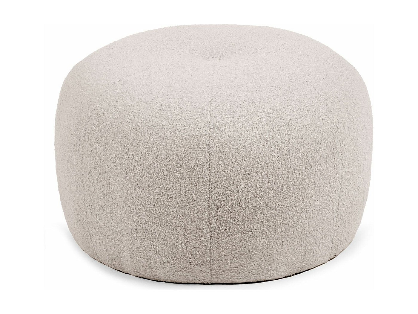 Pouf rond style cocooning Ø55cm Kapilou Tissu bouclette Beige