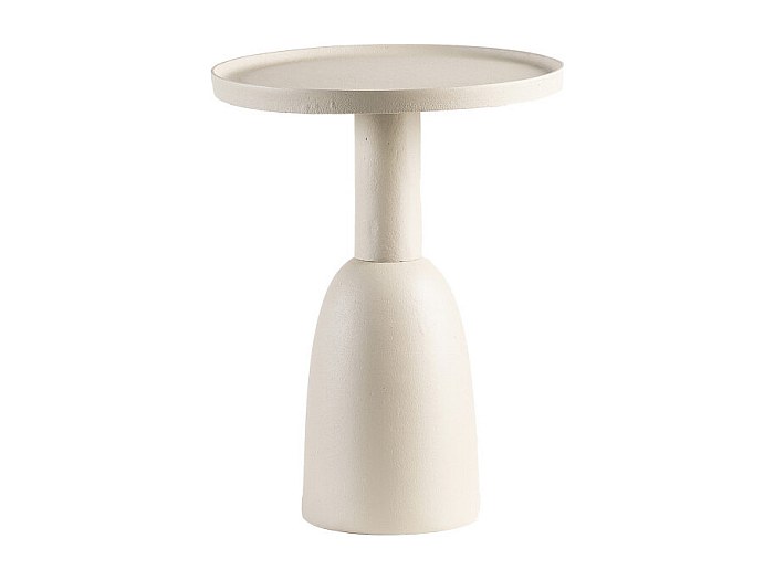 Témara - Table d'appoint ronde en aluminium ø30cm - Couleur - Beige