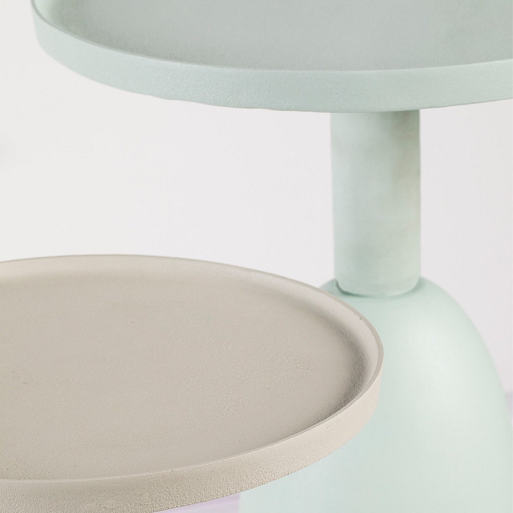 Témara - Table d'appoint ronde en aluminium ø30cm - Couleur - Beige