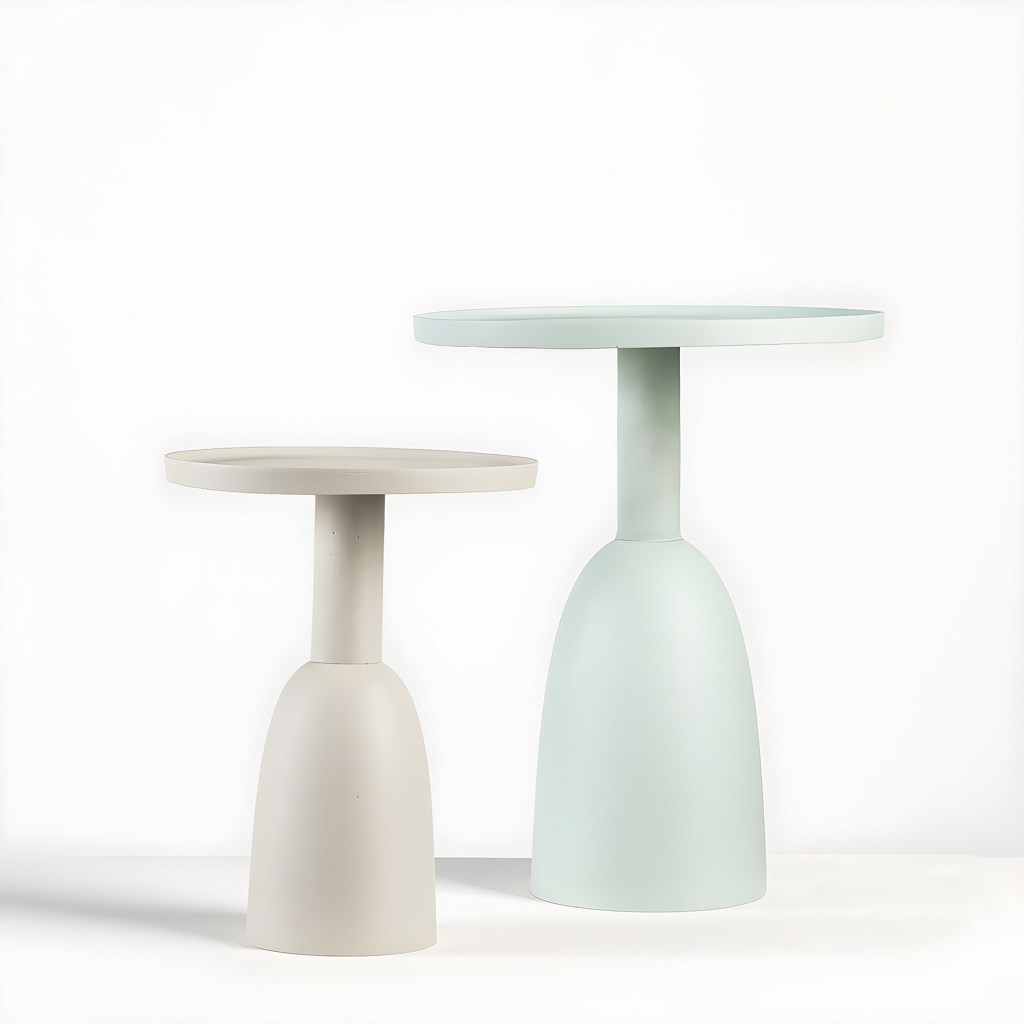Témara - Table d'appoint ronde en aluminium ø30cm - Couleur - Beige