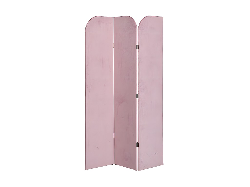 Paravent 3 pans en velours uni 120 x 180 cm VELVET - Rose