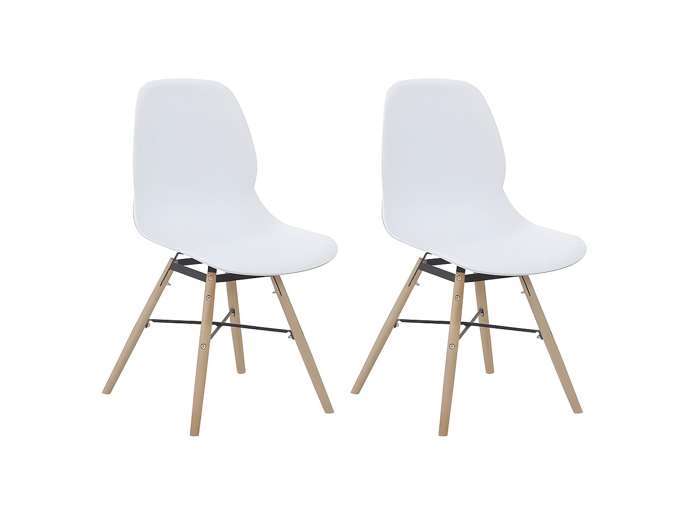 Lot de 2 Chaises Scandinave "Amy" 82cm Blanc