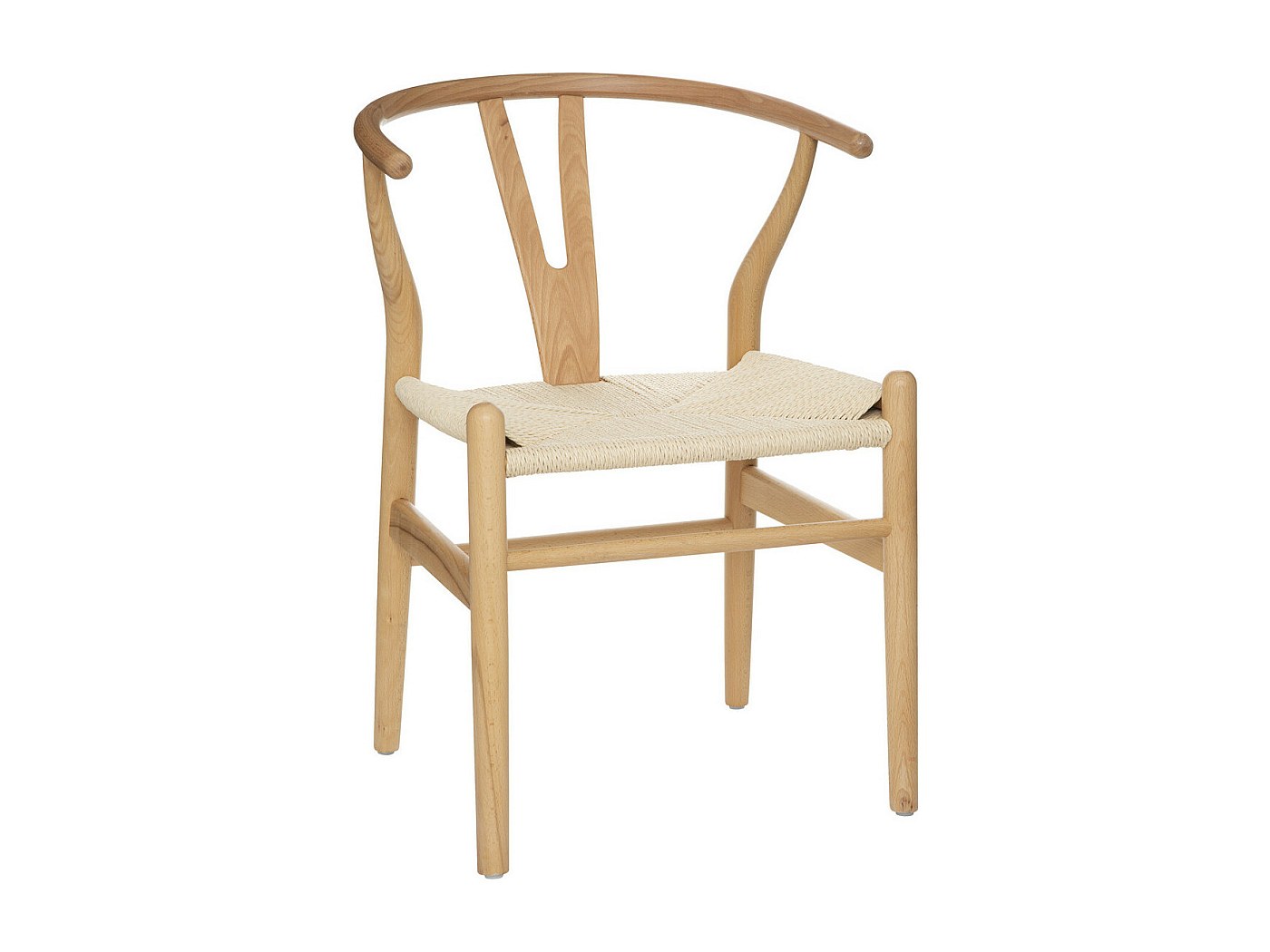 Chaise Fauteuil de table en Bois et Assise Corde couleur naturelle H 76 cm