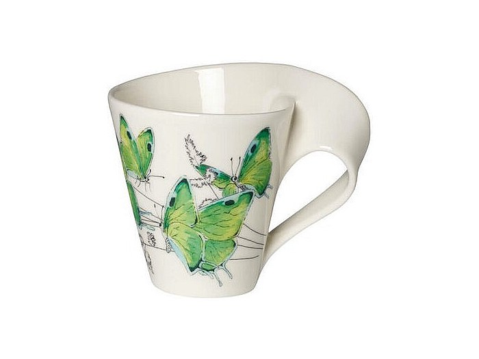 Vaso hairstreak verde oscuro de vidrio con asa de Villeroy & Boch