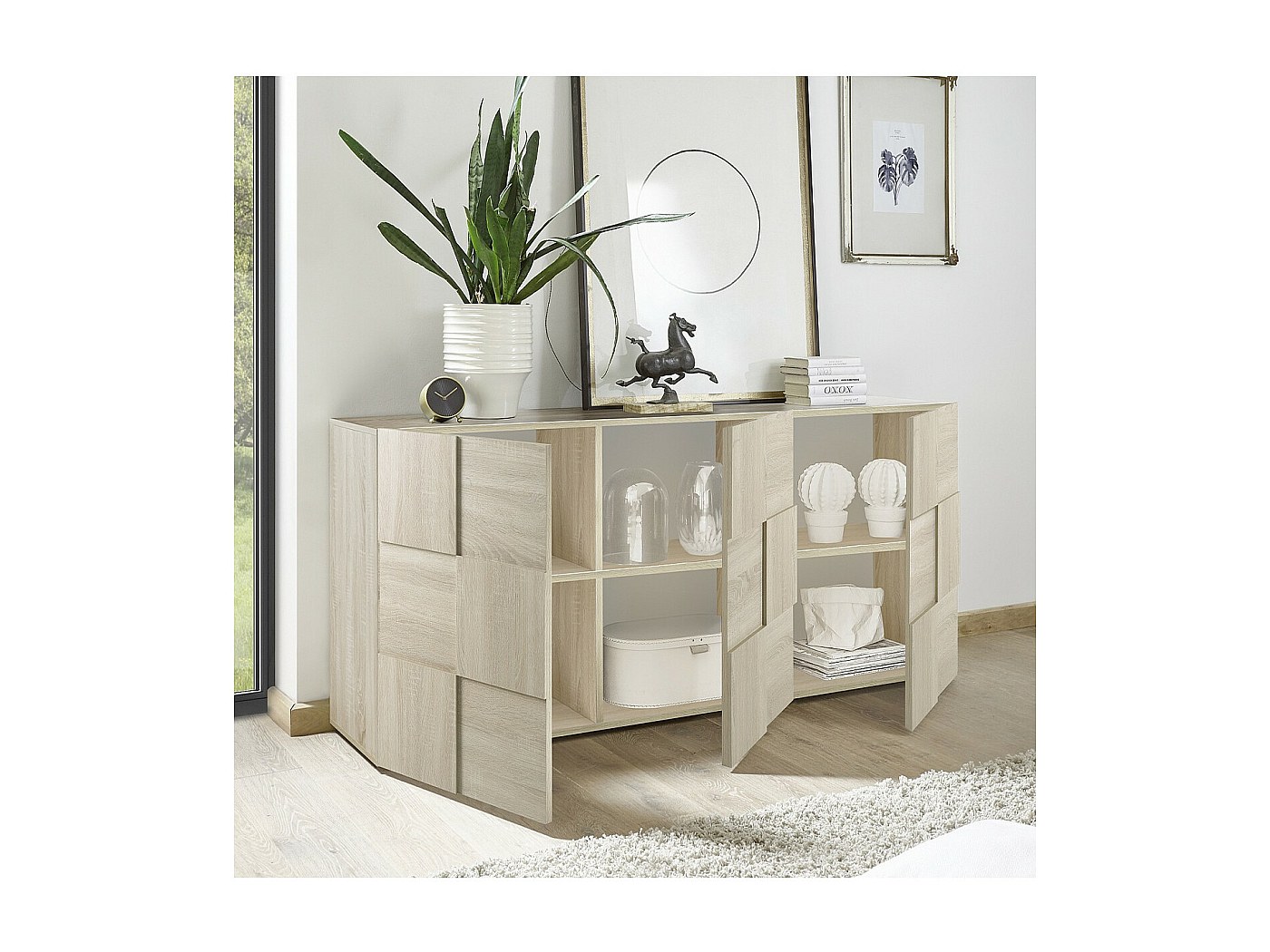 Buffet Dama 3 deuren in dambordstijl - L181 cm