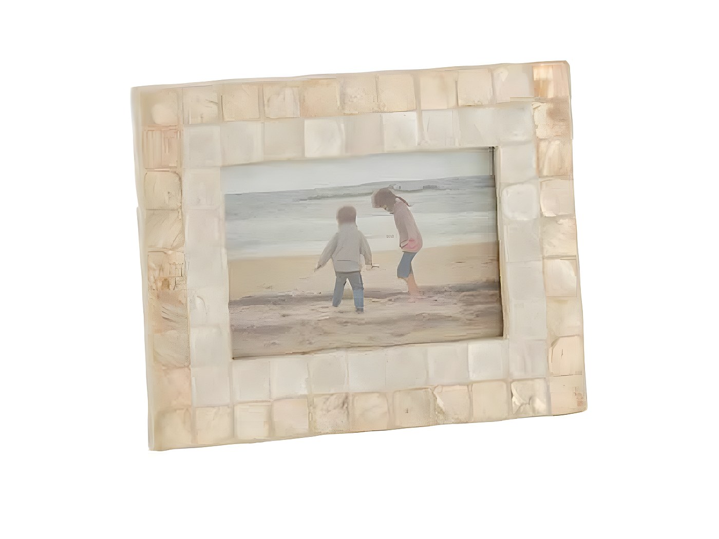 Cadre Photo Déco "Mosaïque" 17x22cm Beige