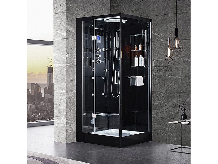 Cabine douche Hammam Archipel® Pro 95G BLACK (95x95cm) - 1 place