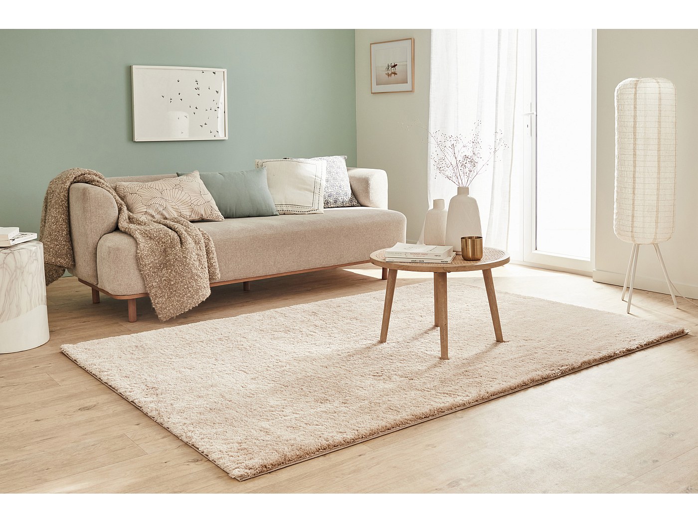 Tapis de salon - doux - beige - cosy - 200x290cm
