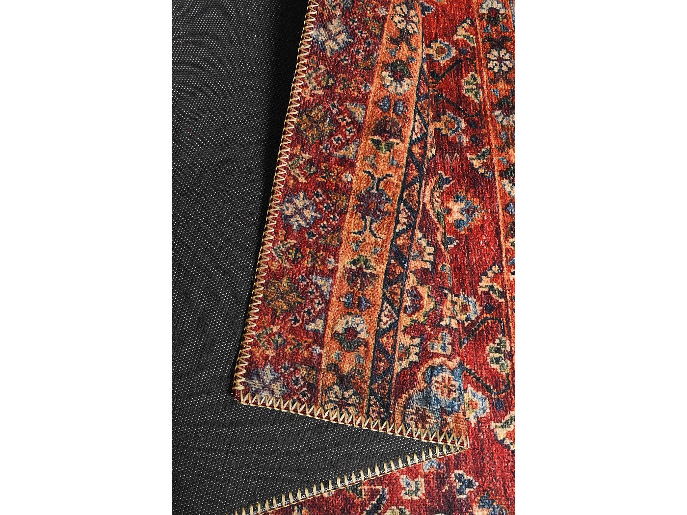 Tapis de salon - vintage - lavable en machine - rouge - 160x230cm
