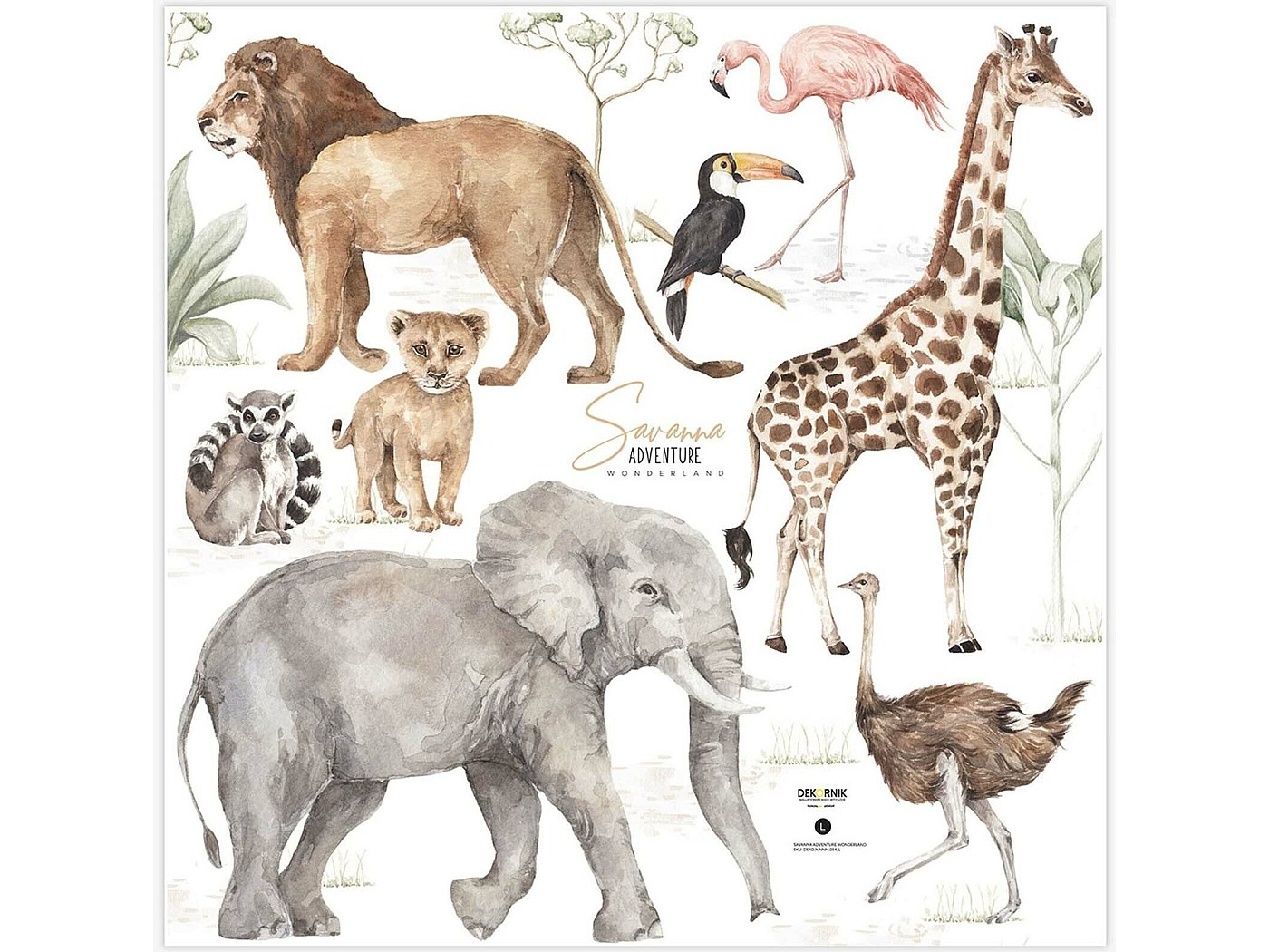 Sticker mural Savanna set - 70 x 70 cm