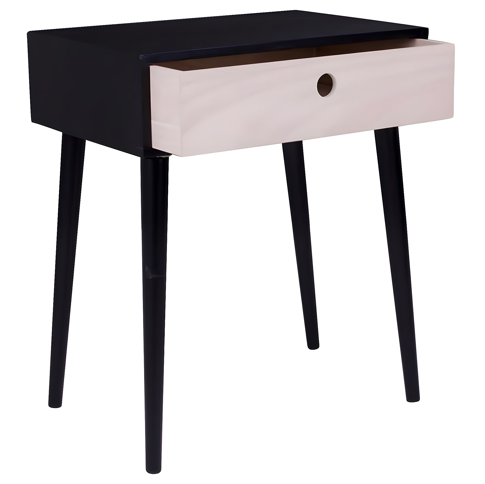 House Nordic Table de chevet Annemie Noir et naturel