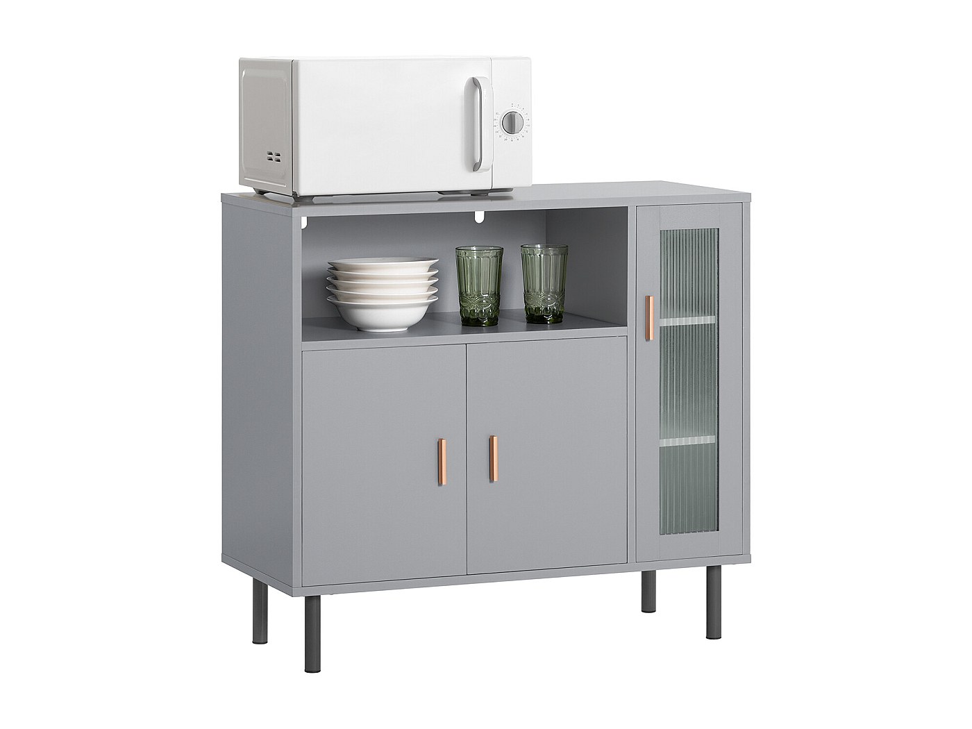 Buffet Placard Dressoir Commode Armoire Multi-Rangement, Meuble de ...