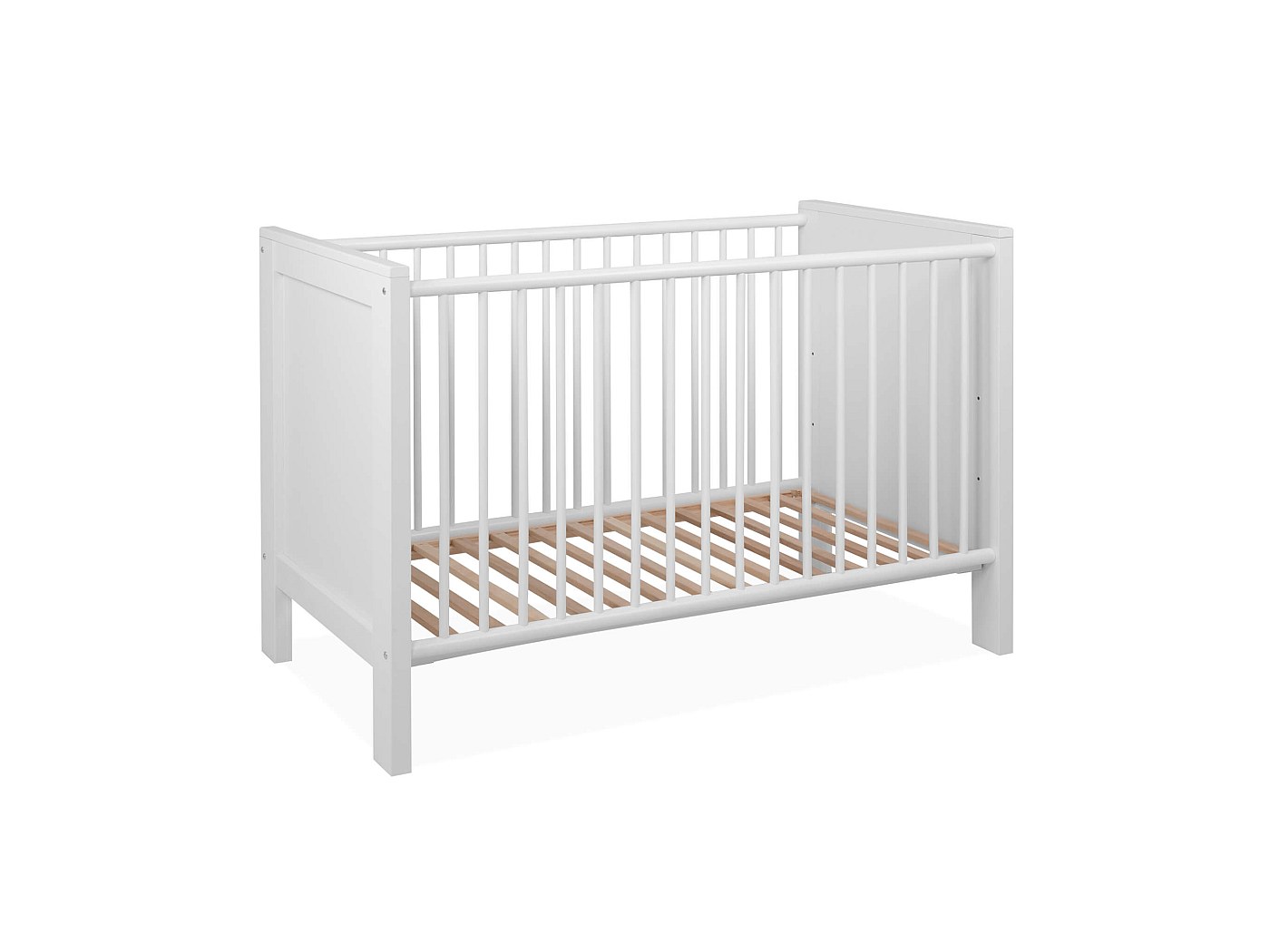 Lit bébé à barreaux en bois blanc 70x140 - LT7084